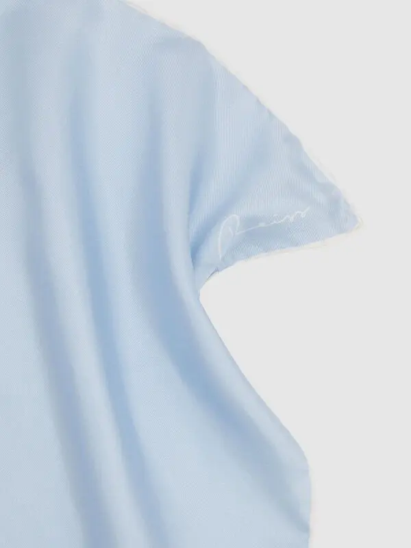 REISS Ceremony Silk Pocket Square - Light Blue