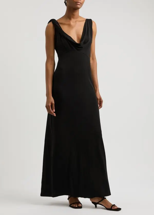 TOTEME Draped Stretch-jersey Maxi Dress