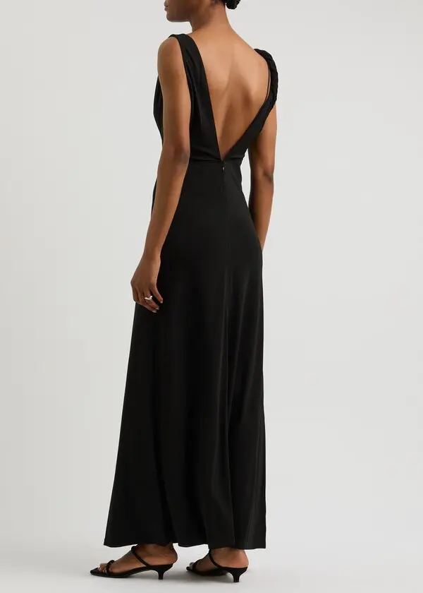 TOTEME Draped Stretch-jersey Maxi Dress