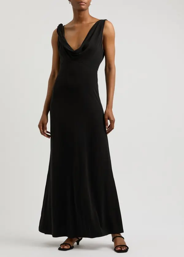 TOTEME Draped Stretch-jersey Maxi Dress
