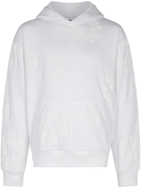DENIM TEARS Wreath-print Hoodie - White