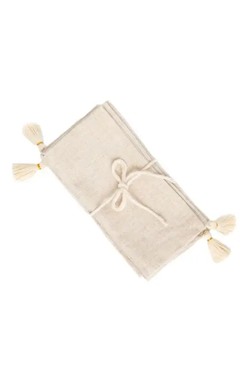 TALLO DE OLIVO Tassel Napkins Set Of 4 - Natural