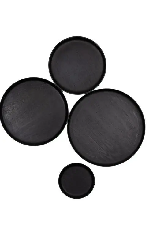 CHECHEN WOOD DESIGN Rosa Morada Wooden Small Plate - Black