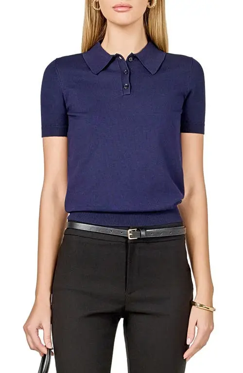 Endless Rose Polo Sweater - Navy