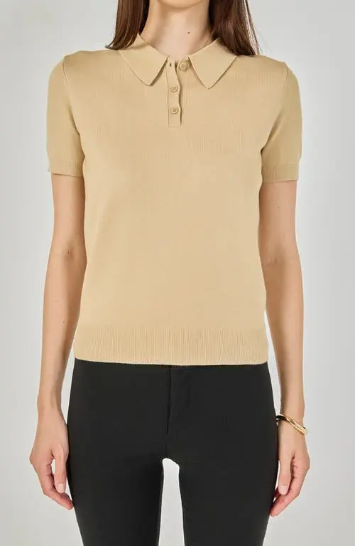 Endless Rose Polo Sweater - Tan