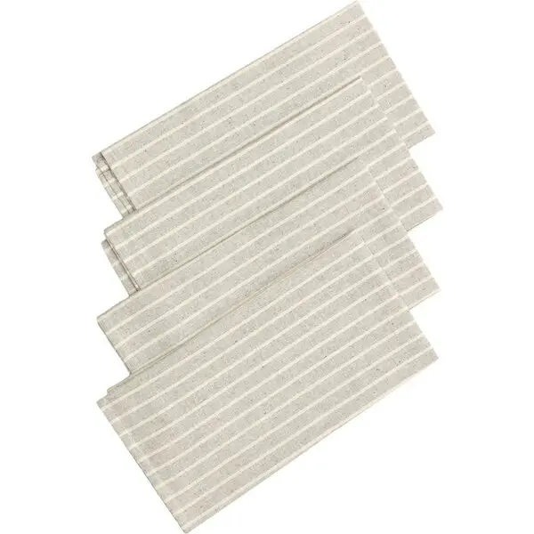MEEMA Striped Cotton Napkin Set Of 4 - Grey