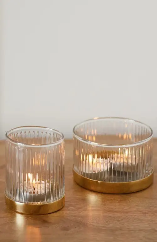 FLECK Fluted Glass Votive Set