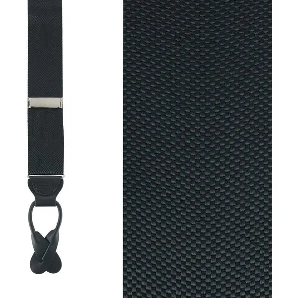 Trafalgar Hudson Button End Suspenders - Black