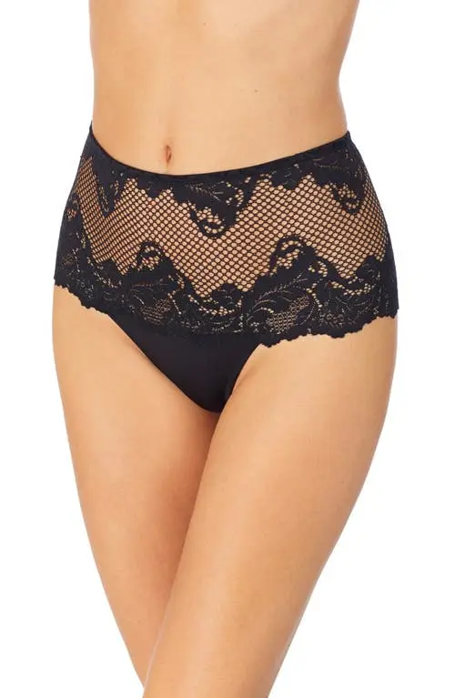 Le Mystère Lace Allure High Waist Thong - Black