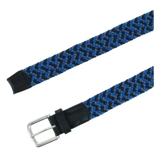 Trafalgar Chandler Mixed Weave Stretch Belt - Blue Mix