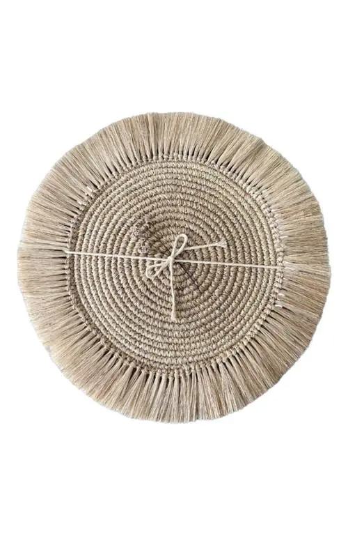 TALLO DE OLIVO Fique Fringe Placemats Set Of 4 - Natural