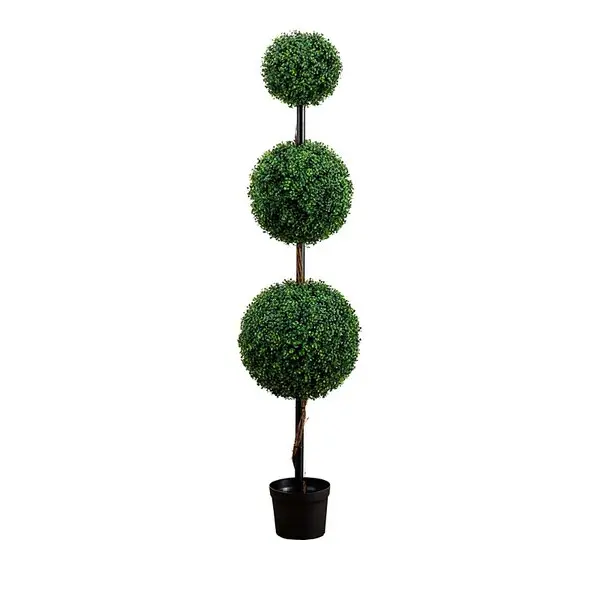 NEARLY NATURAL 6' Artificial Triple Ball Boxwood Topiary Tree - Green