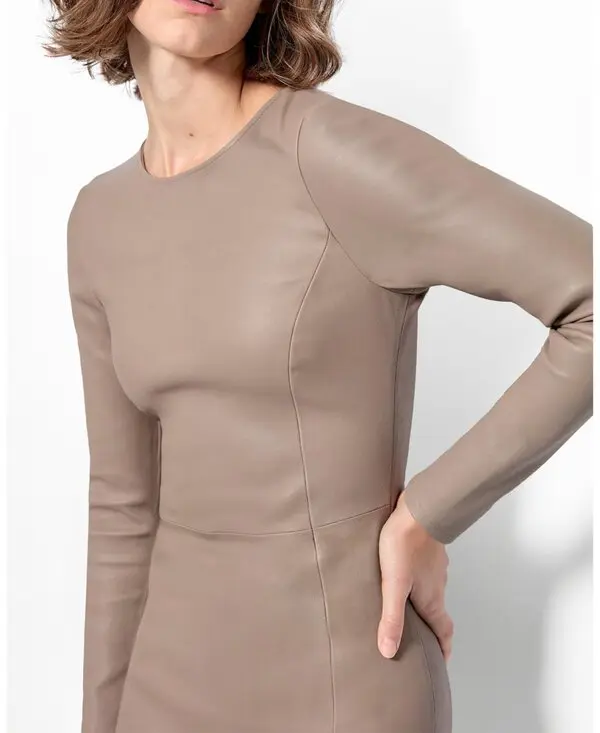 knee length dresses for ladies MRS. SMITH STRETCH LEATHER DRESS – AS by DF main image 1