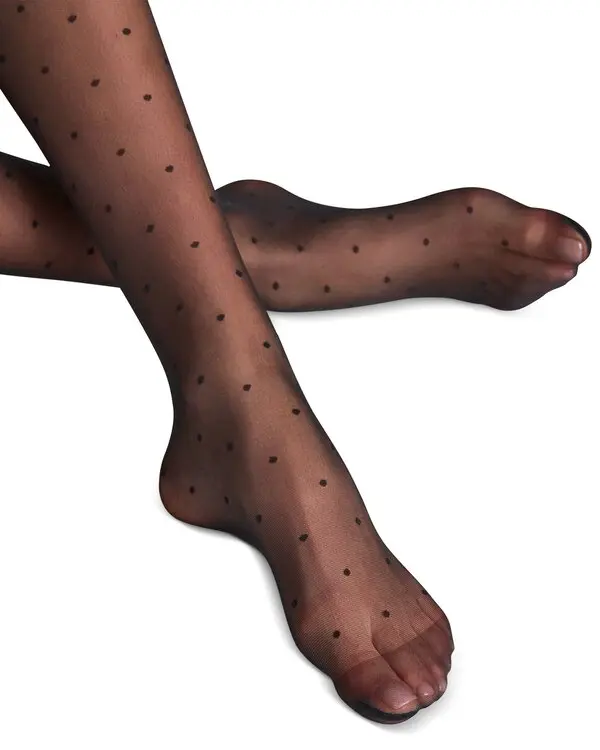 Falke Dot 15 Stay Up Thigh Tights - Black