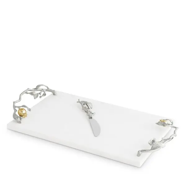 Michael Aram Pomegranate Silver And Gold Cheeseboard And Spreader