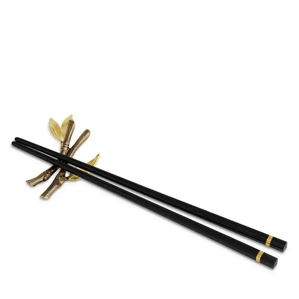 Michael Aram Zen Garden Chopsticks And Stand, Set Of 4 - Brown