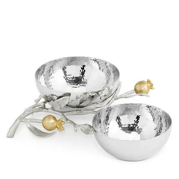Michael Aram Pomegranate And Gold Double Bowl - Silver