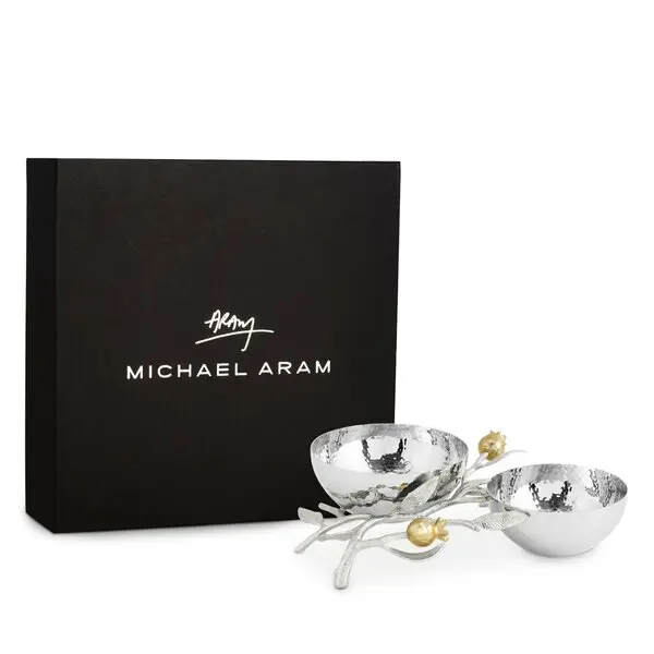 Michael Aram Pomegranate And Gold Double Bowl