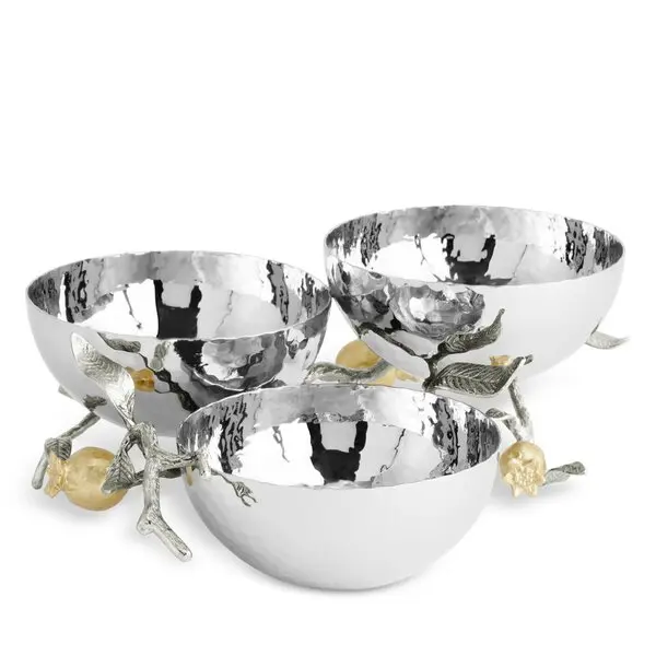 Michael Aram Pomegranate And Gold Triple Bowl