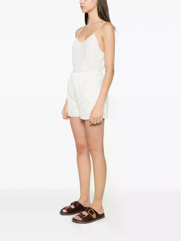 Gucci Interlocking G Floral Lace Shorts - White