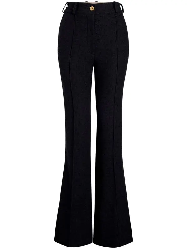 PATOU Flared Tweed Trousers - Black
