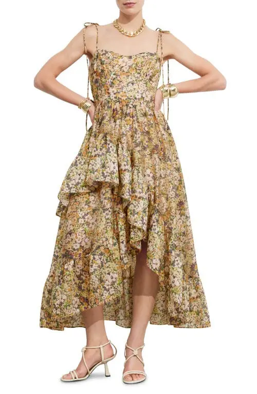 & Other Stories Tiered High-Low Midi Dress - Pink Dusty Light | Editorialist