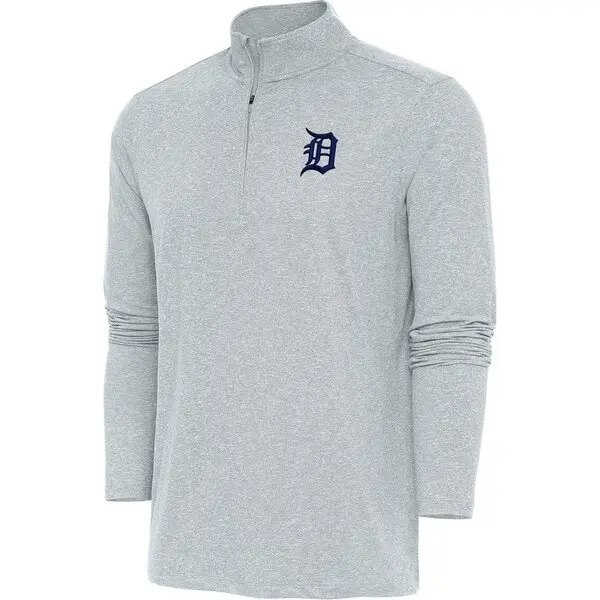 ANTIGUA Detroit Tigers Hunk Quarter-zip Pullover Top