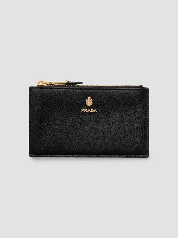 Prada Leather Card Holder - Black
