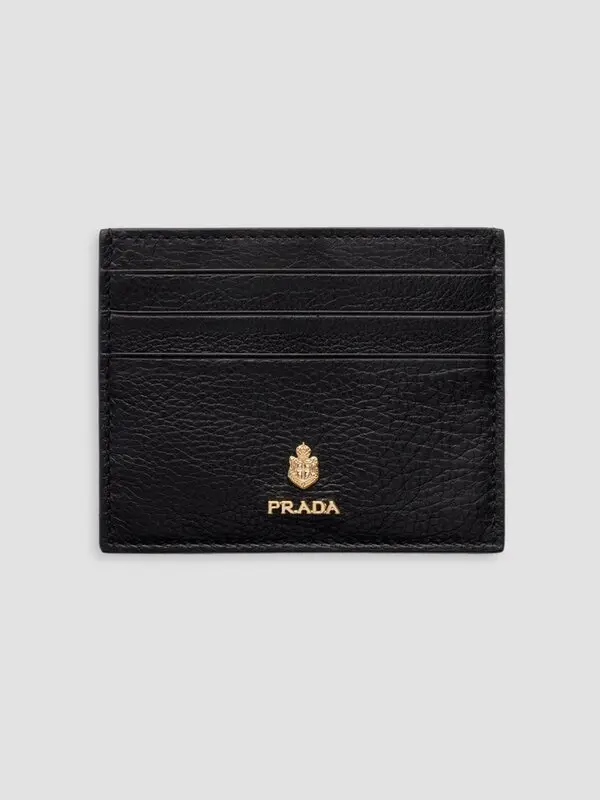 Prada Leather Card Holder - Black