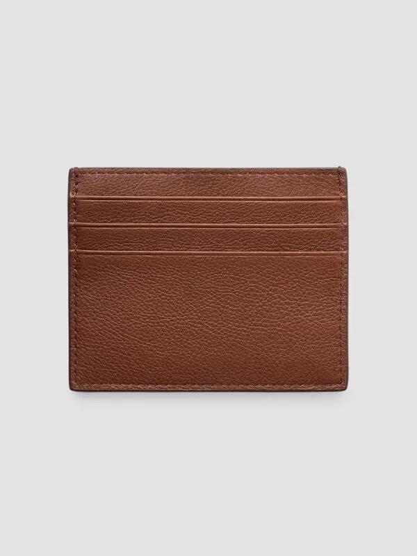 Prada Leather Card Holder - Brown