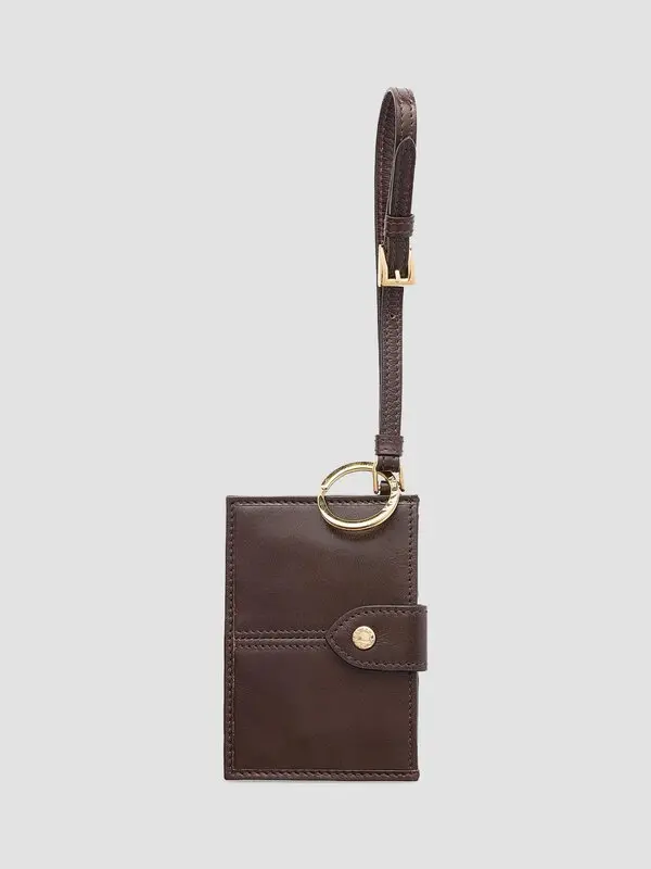 Prada Leather Card Holder - Brown