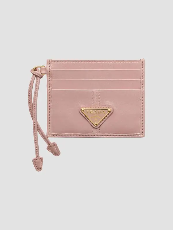 Prada Leather Card Holder - Pink