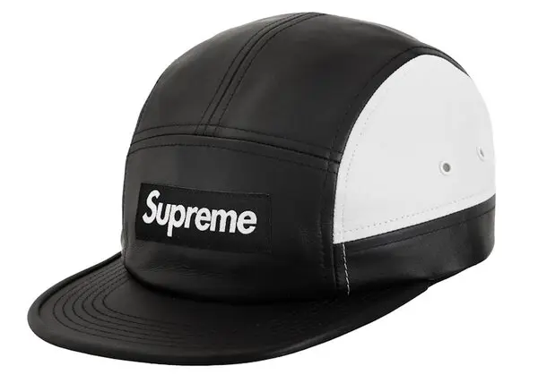 Supreme 2-tone Leather Camp Cap - Black