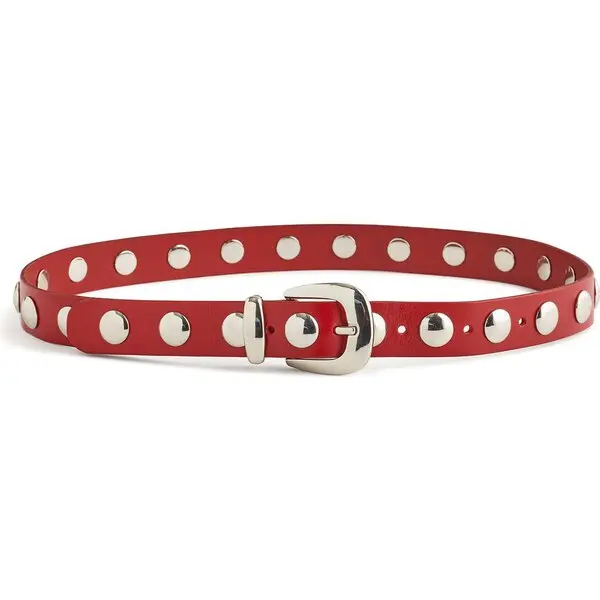 Madewell Studded Western Leather Belt - Bright Ember
