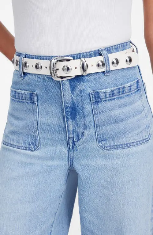 Madewell Studded Western Leather Belt - Ivory