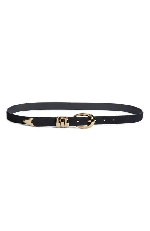 Madewell Triple Keeper Suede Belt - Black