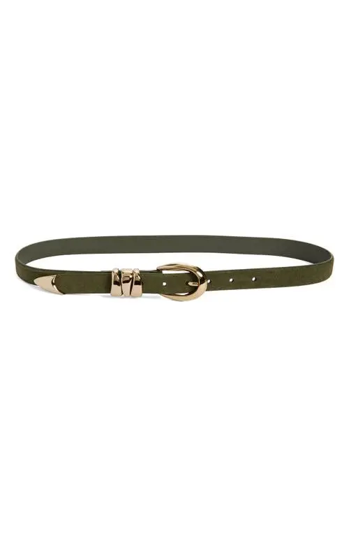 Madewell Triple Keeper Suede Belt - Loden