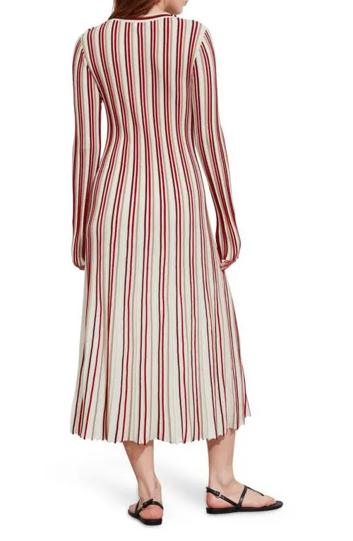 & Other Stories Stripe Long Sleeve Midi Sweater Dress