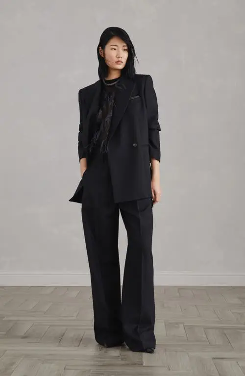 Brunello Cucinelli Loose Corset Trousers With Monili