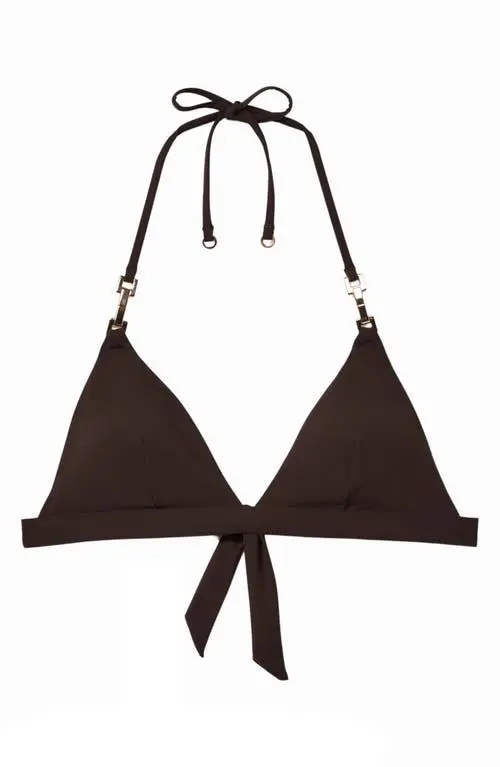 REISS Riah Triangle Bikini Top - Chocolate