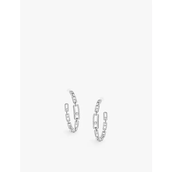 Messika Move Link Medium Diamond Earrings - White Gold