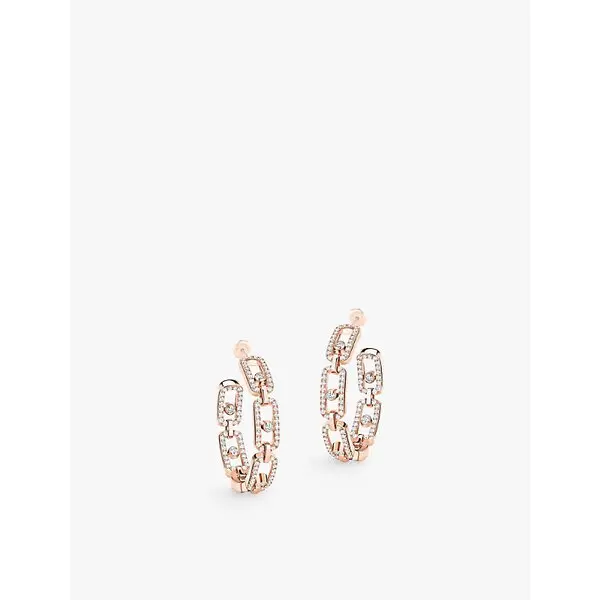 Messika Move Link Diamond And 18ct Gold Earrings - Pink Gold