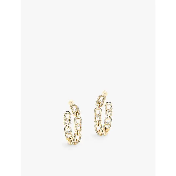 Messika Move Link Diamond And 18ct Gold Earrings - Yellow Gold