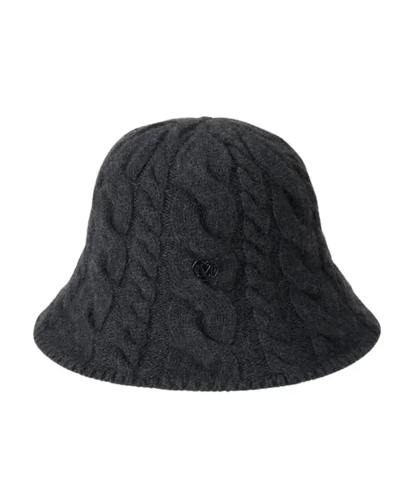 MAISON MICHEL Clem Cable Knit Bucket Hat - Charcoal