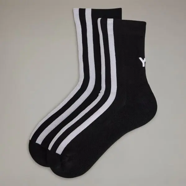 Adidas Y-3 Stripes Crew Socks - Black