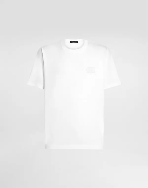 Dolce & Gabbana Cotton T-shirt With Branded Tag - Multicolor