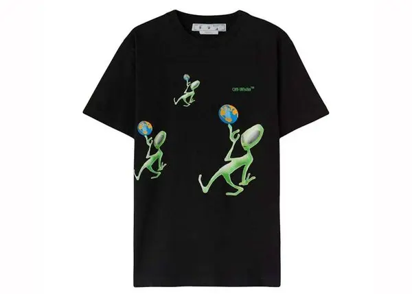 Off-White Alien Arrow Over Tee Shirt - Black/green