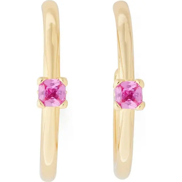 Kate Spade New York Cubic Zirconia Hoop Earrings - Rose Gold.