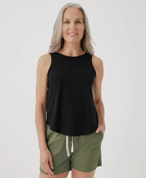 PACT Organic Featherweight Slub Reversible Tank - Black