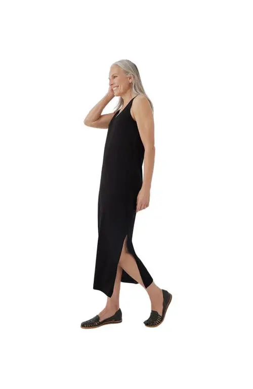 PACT Organic Softspun Tank Midi Dress - Black
